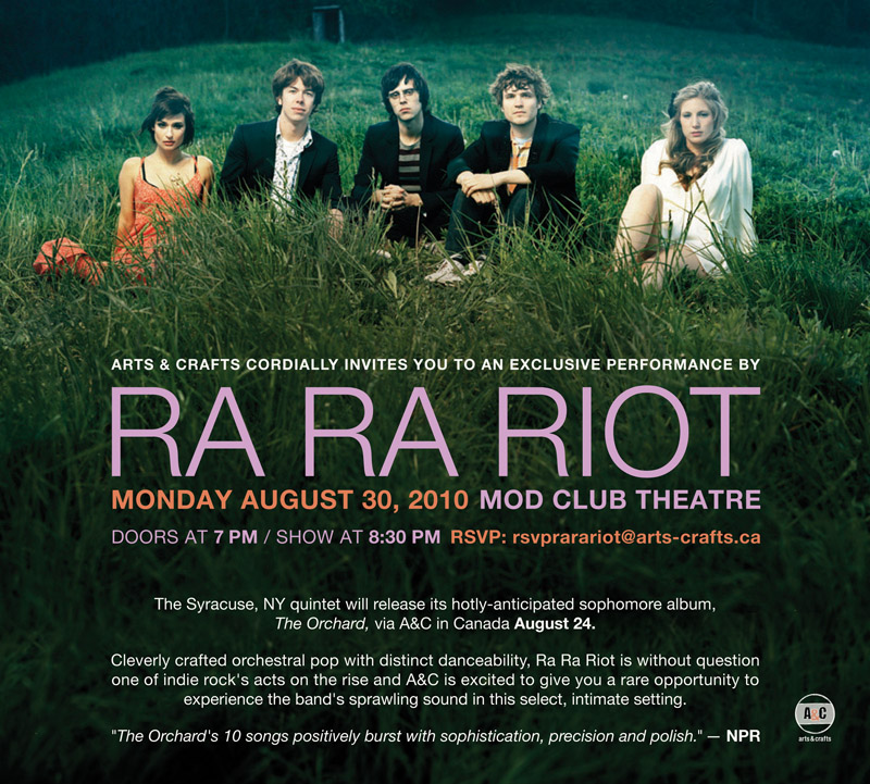 Ra Ra Riot Show & "Boy" Video | Sidewalk Hustle